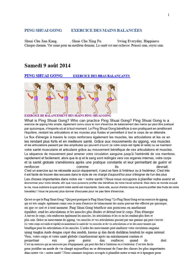 Exercice de Ping Shuai Gong | PDF | Qi gong | IQ