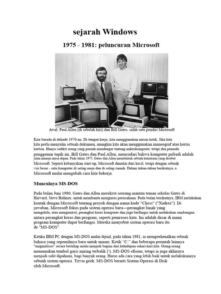 Pekerjaan Sejarah Windows | PDF