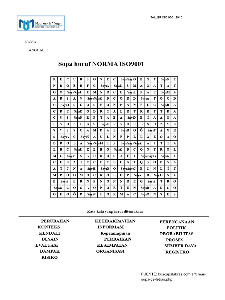 Sopa-Huruf-Norma-Iso-9001 M&V | PDF