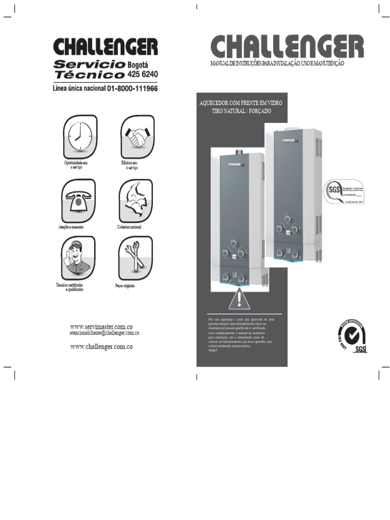 Manual Do Aquecedor Challenger | PDF