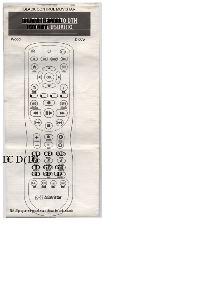 Universal Remote Control Movistar Black PDF | PDF | Remote Control ...