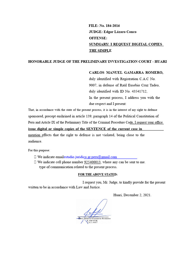 Request for Digital Case Copies | PDF