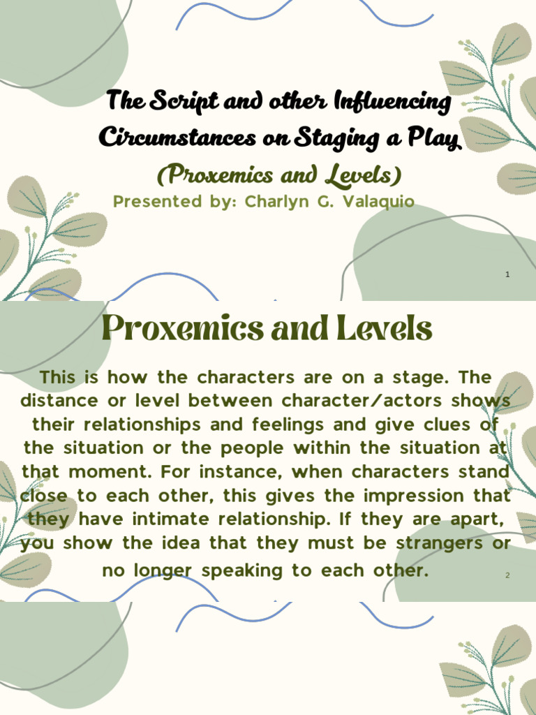 The Script and Other Influencing Circumstances On Staging A Play ...