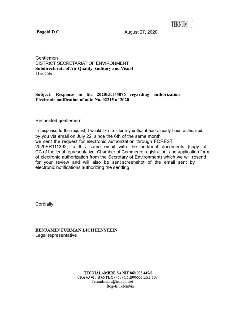 Response To Application | PDF