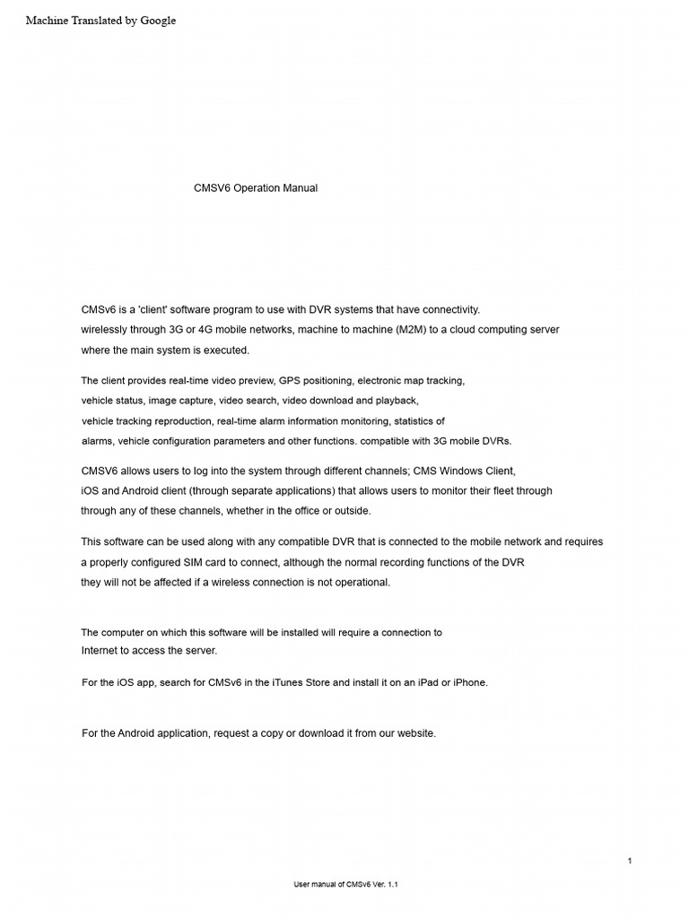 CMSV6 DVR Client Software Manual | PDF | Ios | Video