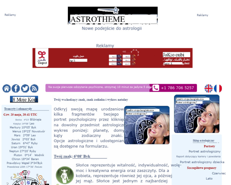 Twój Horoskop, Znak Zodiaku, Ascendent I Mapa Urodzeniowa Z Astrotheme ...