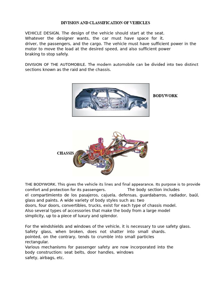CHAPTER II, Division and Classification of Vehicles | PDF | Seat Belt ...