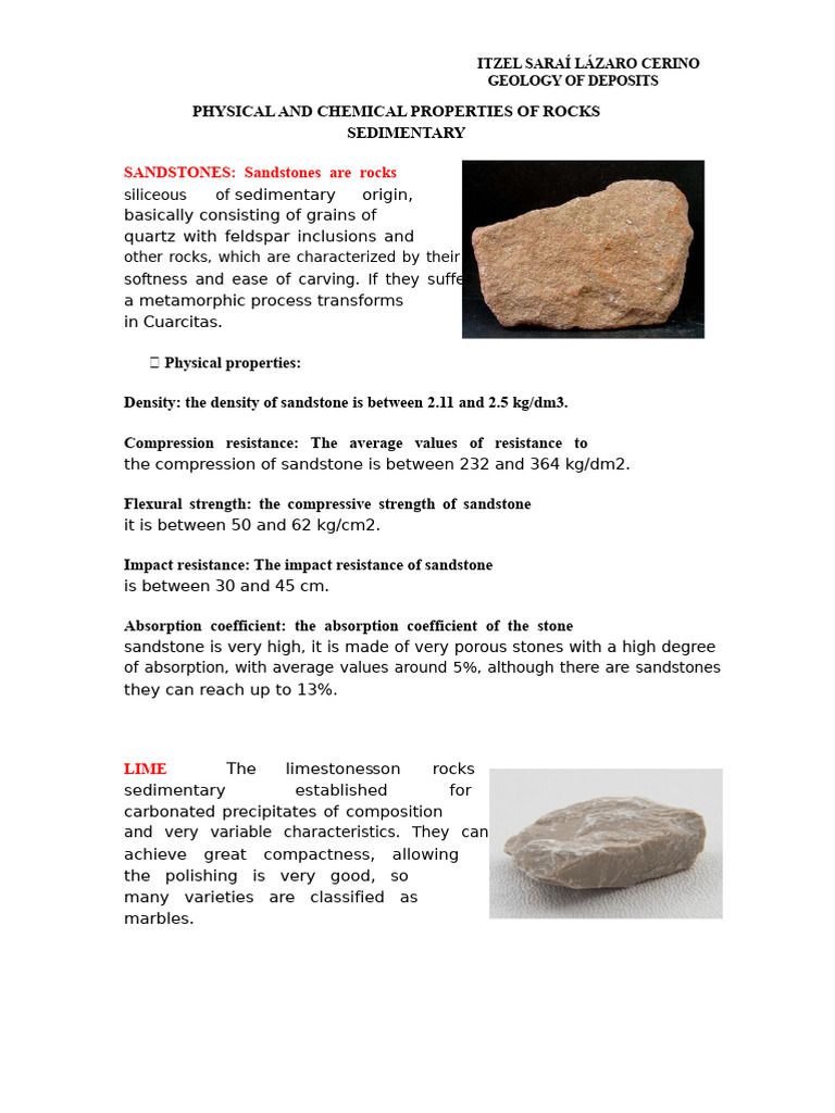 Properties of Sedimentary and Igneous Rocks | PDF | Sandstone | Rock ...