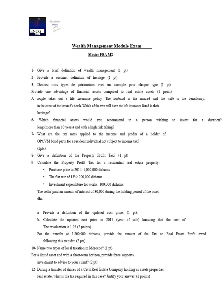 Exam To Submit - Asset Management | PDF