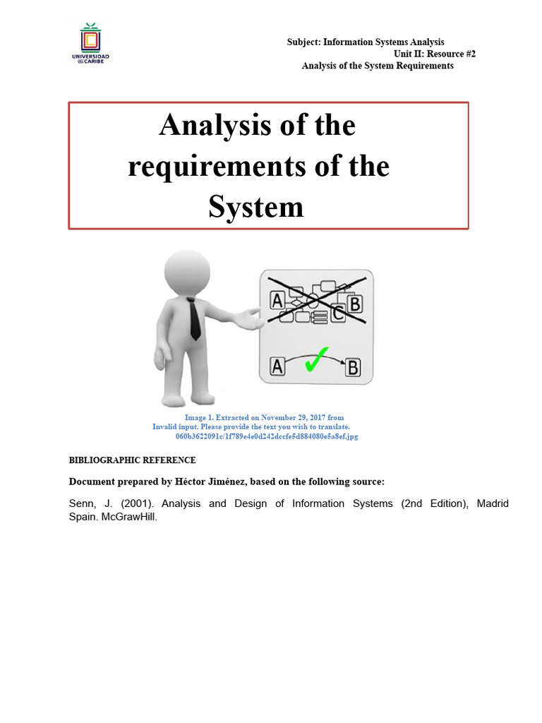 Unit II. Resource 2. Analysis of System Requirements | PDF | Identity ...