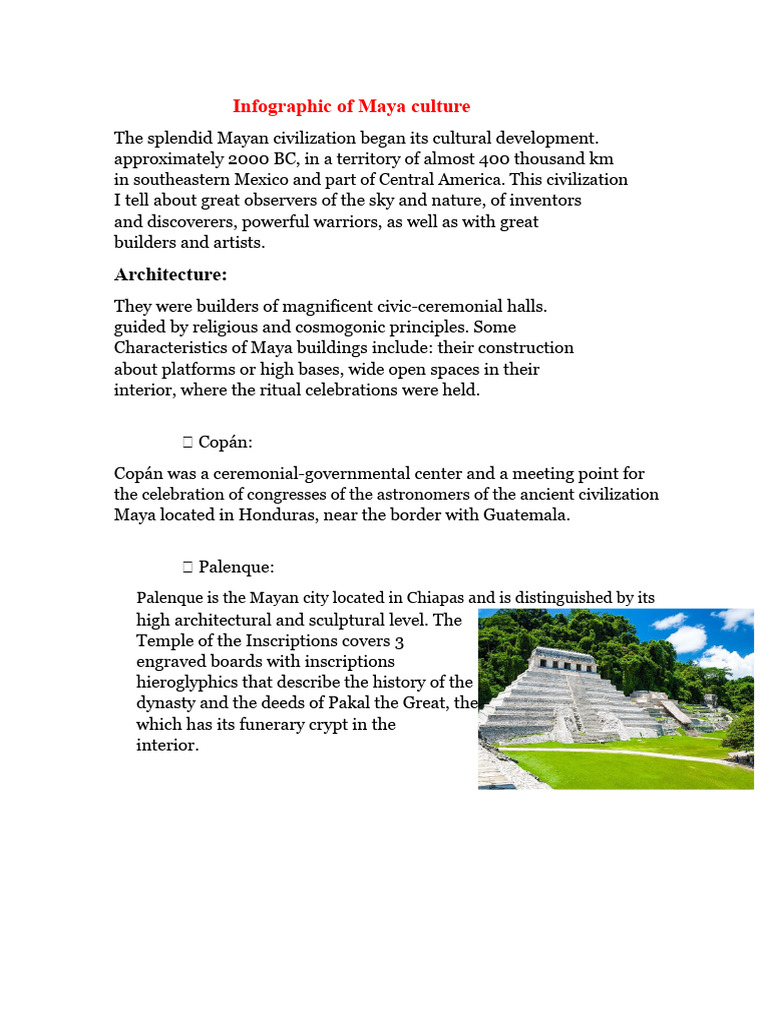 Maya Civilization Overview Infographic | PDF | Maya Civilization | Maya ...