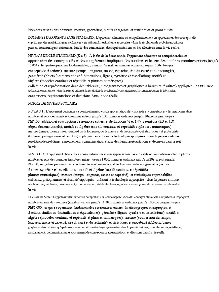 Sens des nombres en mathématiques K-3 | PDF | Entier naturel ...