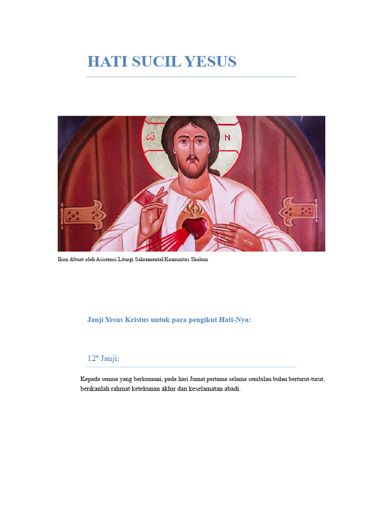 Hati Yang Suci Dari Yesus | PDF