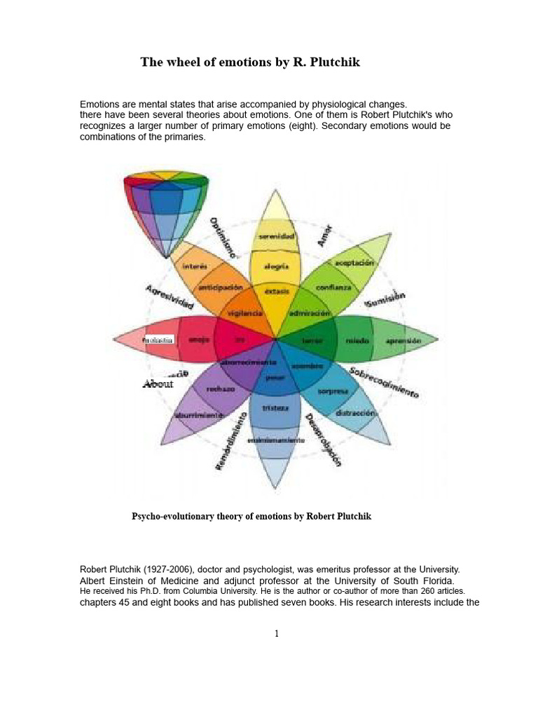 Plutchik's Wheel of Emotions Explained | PDF | Emotions | Psychology