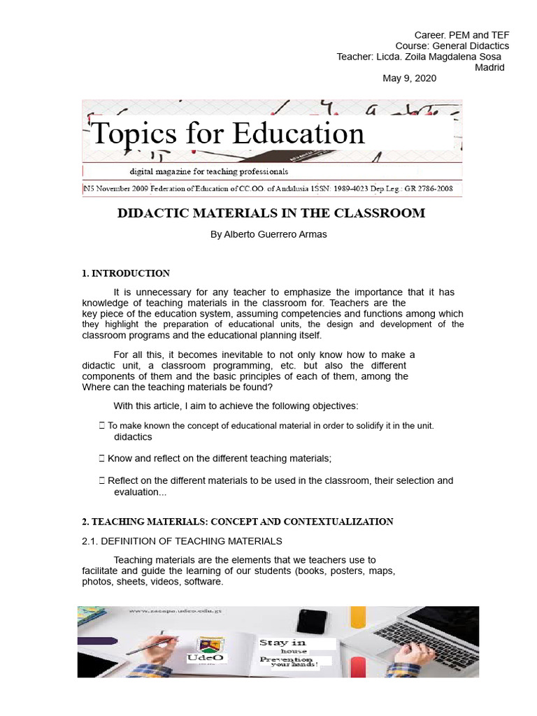 The Didactic Materials | PDF | Evaluation | Teachers
