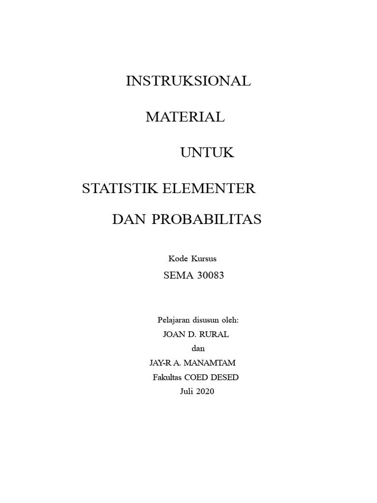 Materi Statistik dan Probabilitas Dasar | PDF