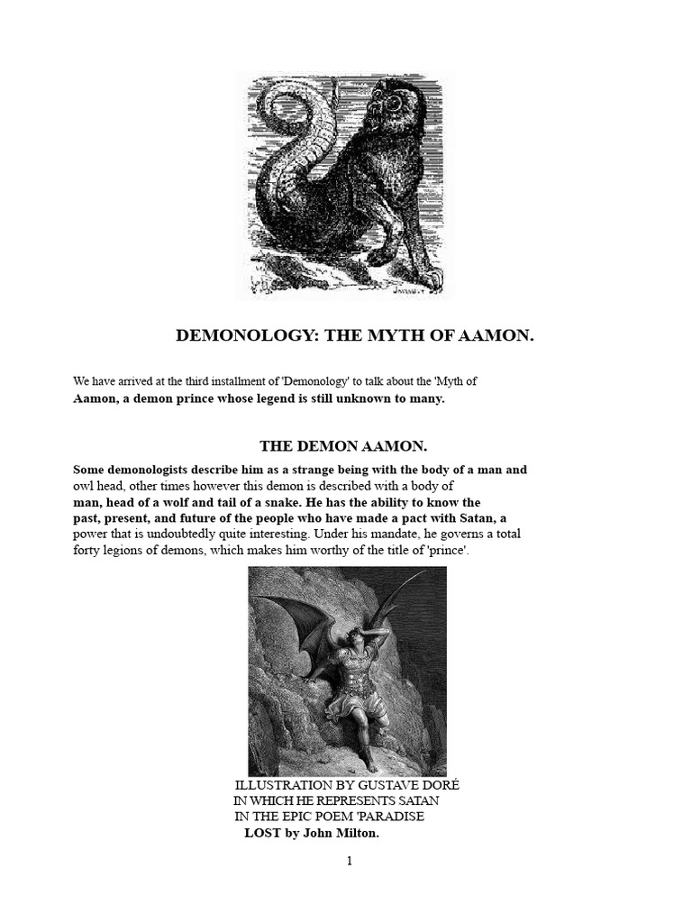 Demonology. The Myth of Aamon | PDF