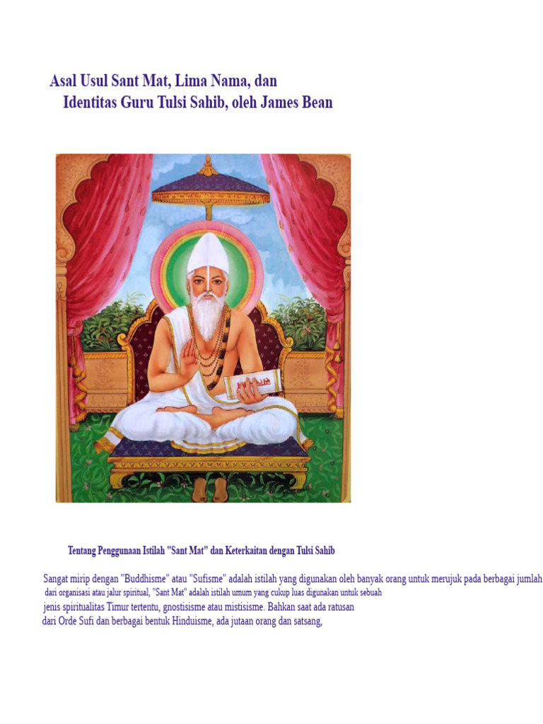 Asal Usul dan Ajaran Sant Mat | PDF
