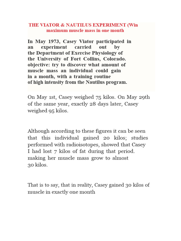 The Viator Experiment | PDF | Dieting