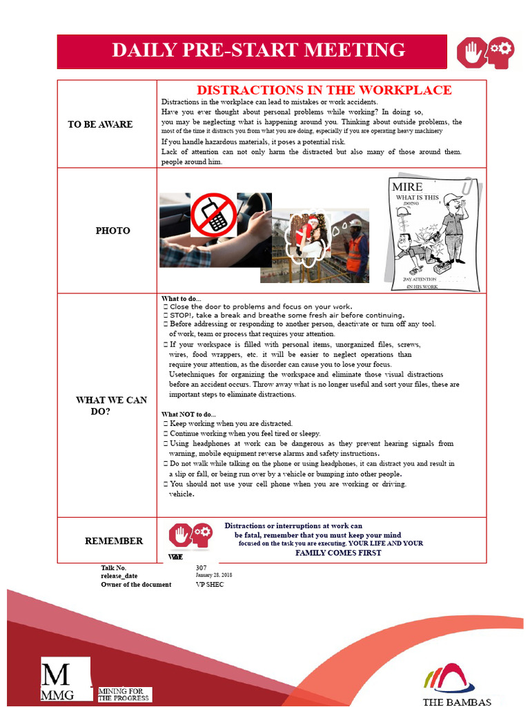 Distractions in The Workplace | PDF | Accidents | Attention