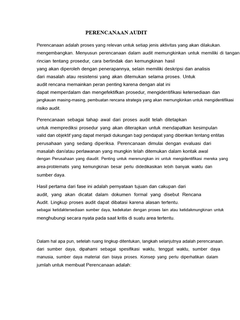 Perencanaan Audit | PDF