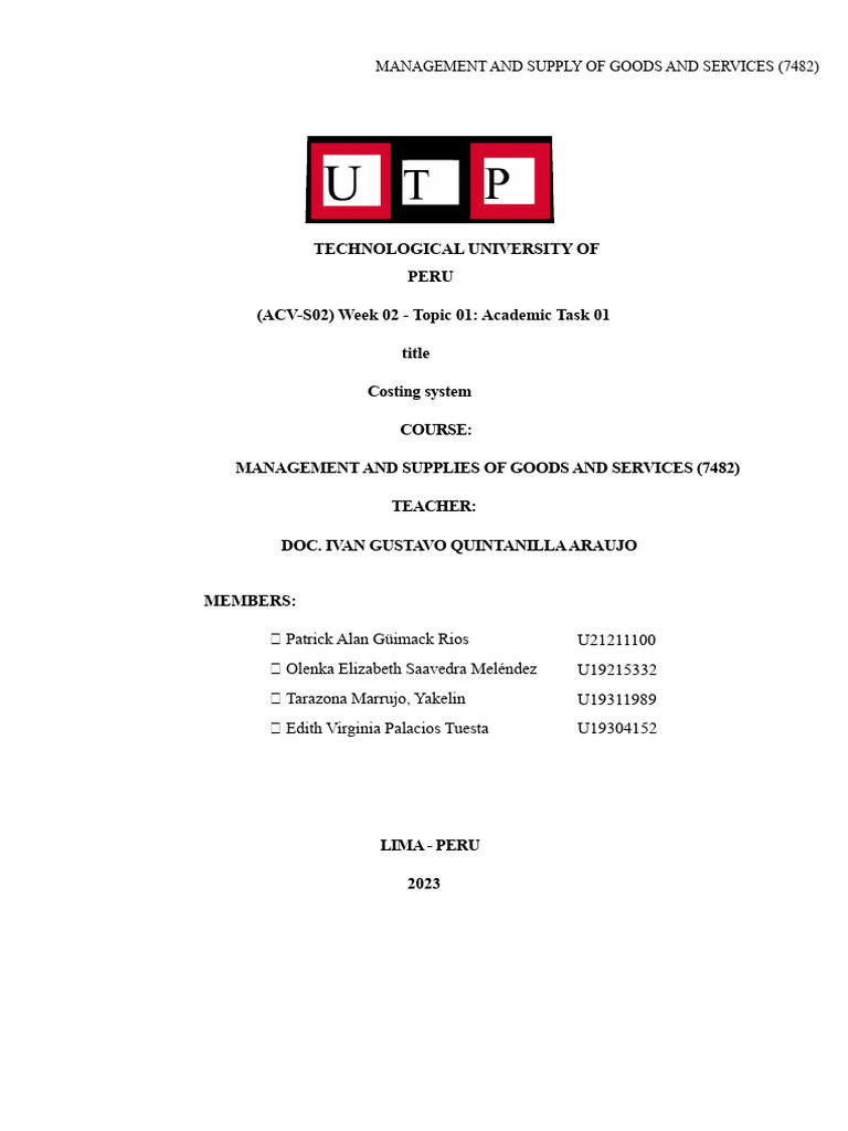 Academic Task 2 - Management and Supply of Goods and Services | PDF ...