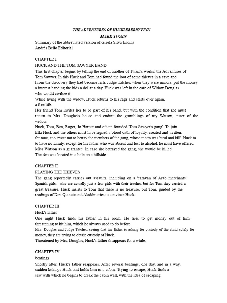 The Adventures of Huckleberry Finn | PDF | Huckleberry Finn ...
