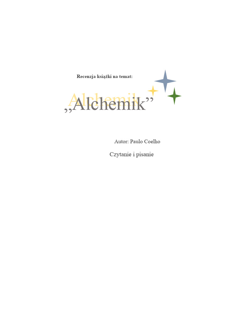 Recenzja Książki Alchemik | PDF
