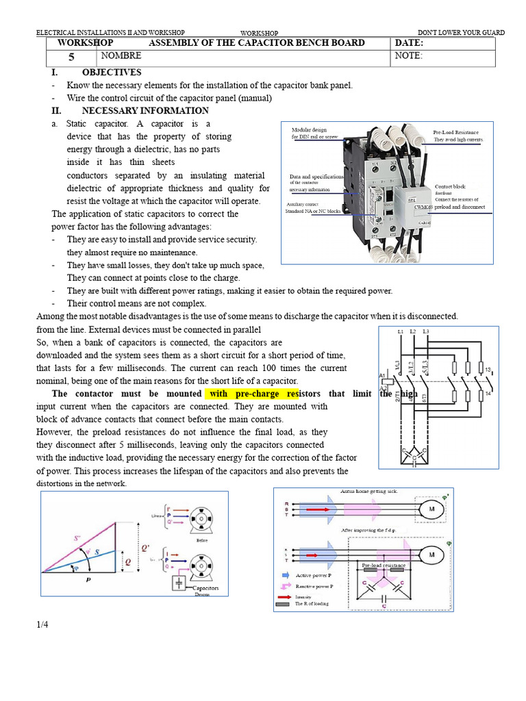 Assembly of The Capacitor Benchboard | PDF | Capacitor | Ac Power
