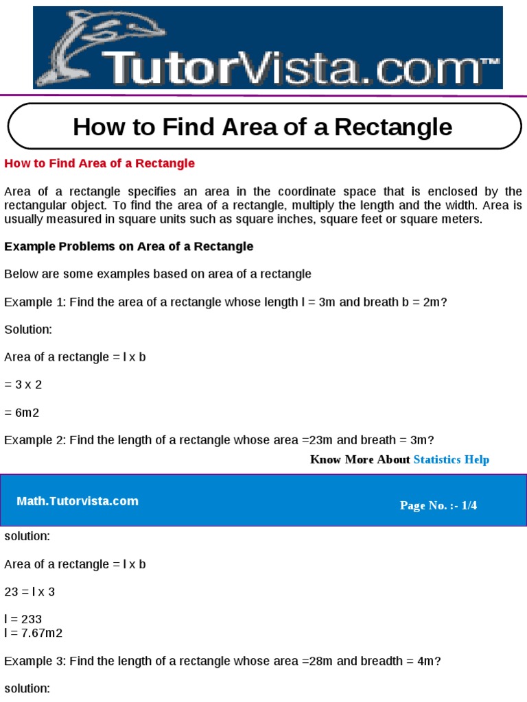 How To Find Area of A Rectangle | PDF | Teaching Methods & Materials