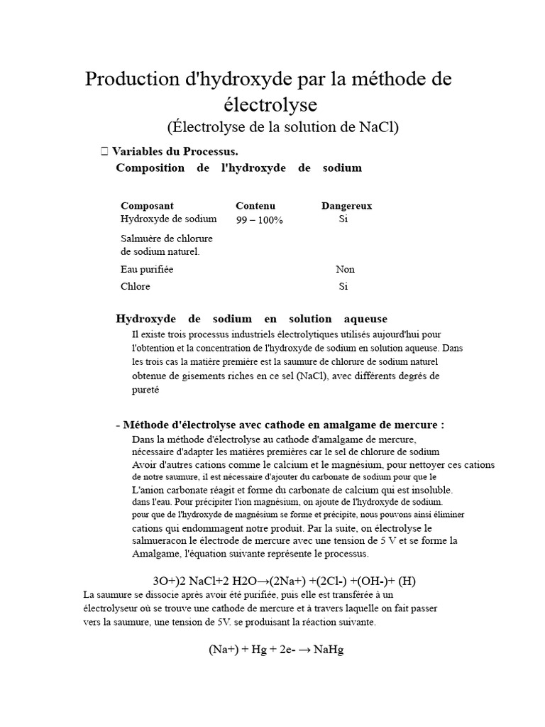 Hydroxyde de Sodium | PDF | Hydroxyde de sodium | Sodium