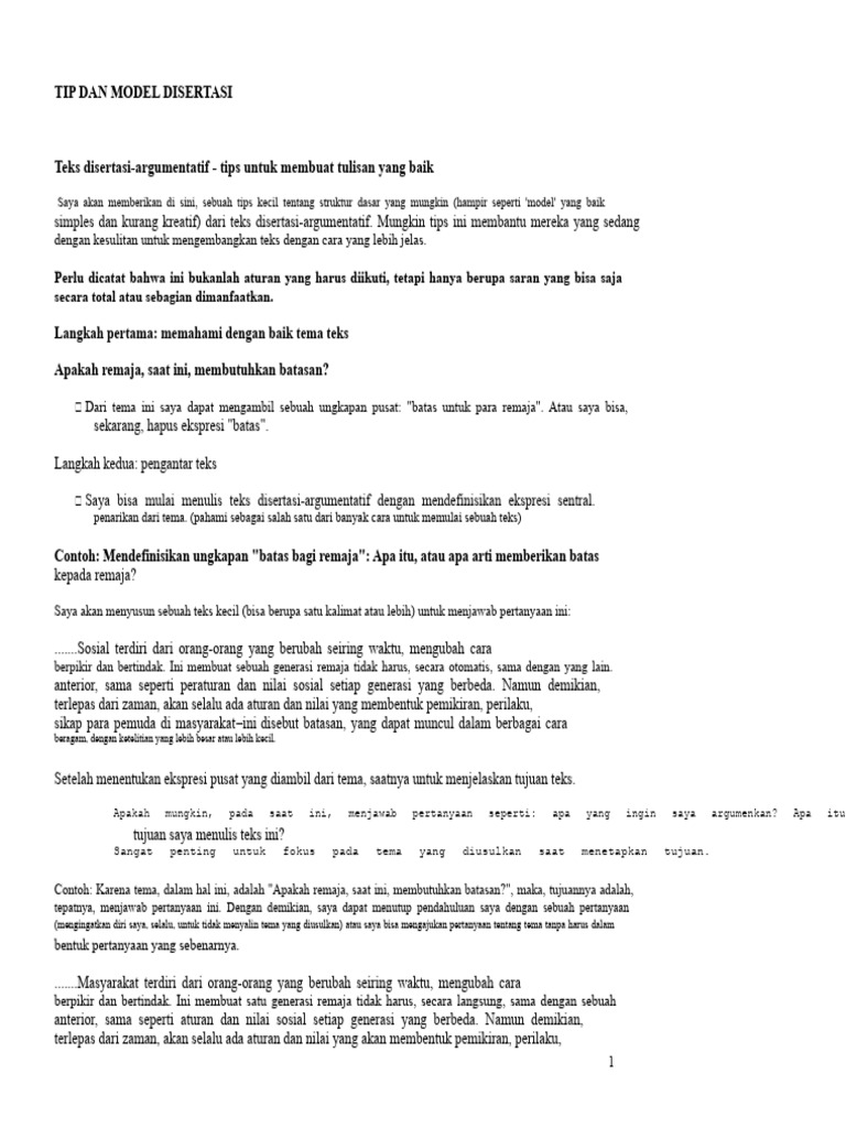 Tip Dan Model Disertasi | PDF
