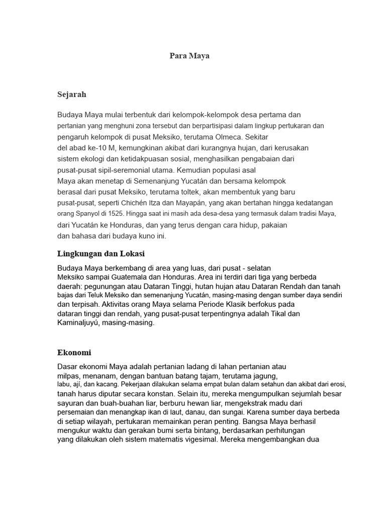 Suku Maya dan Suku Aztec | PDF