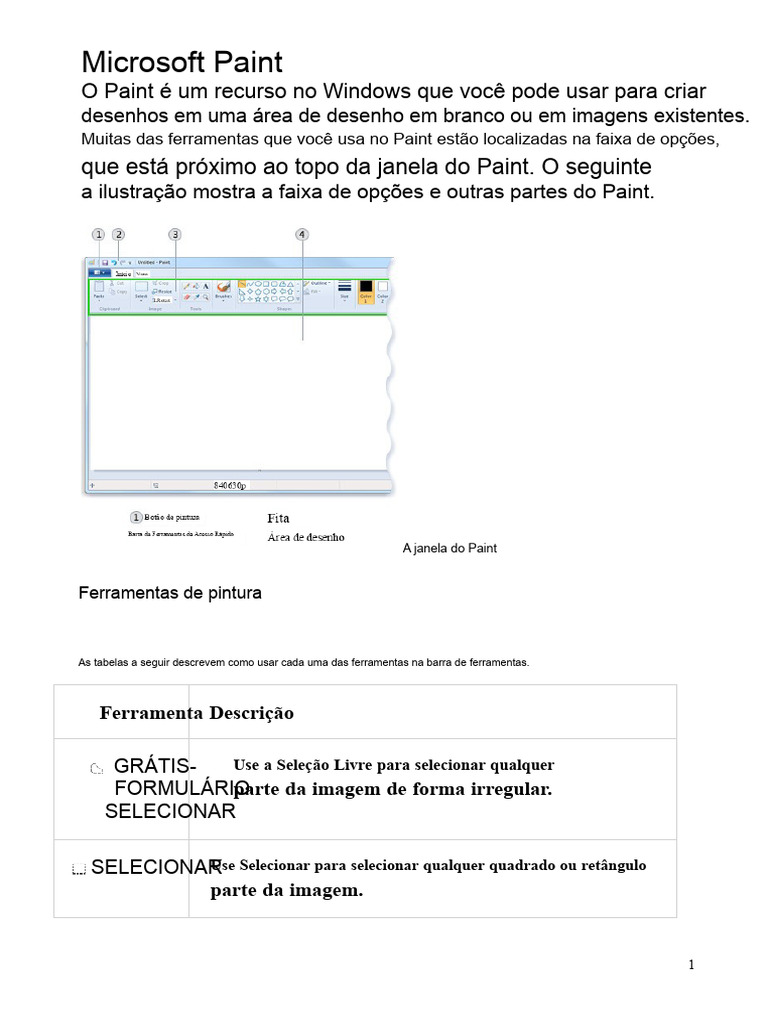 Microsoft Paint | PDF | Desenho | Janela (informática)
