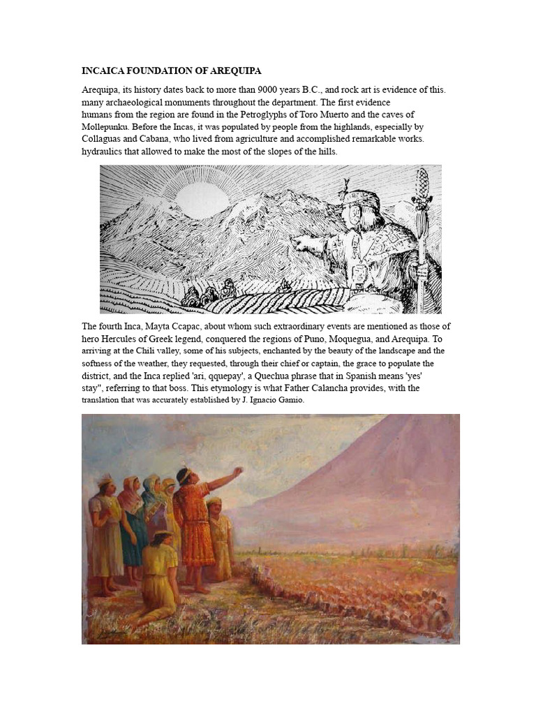 History of Arequipa's Inca Foundation | PDF | Francisco Pizarro | Inca ...