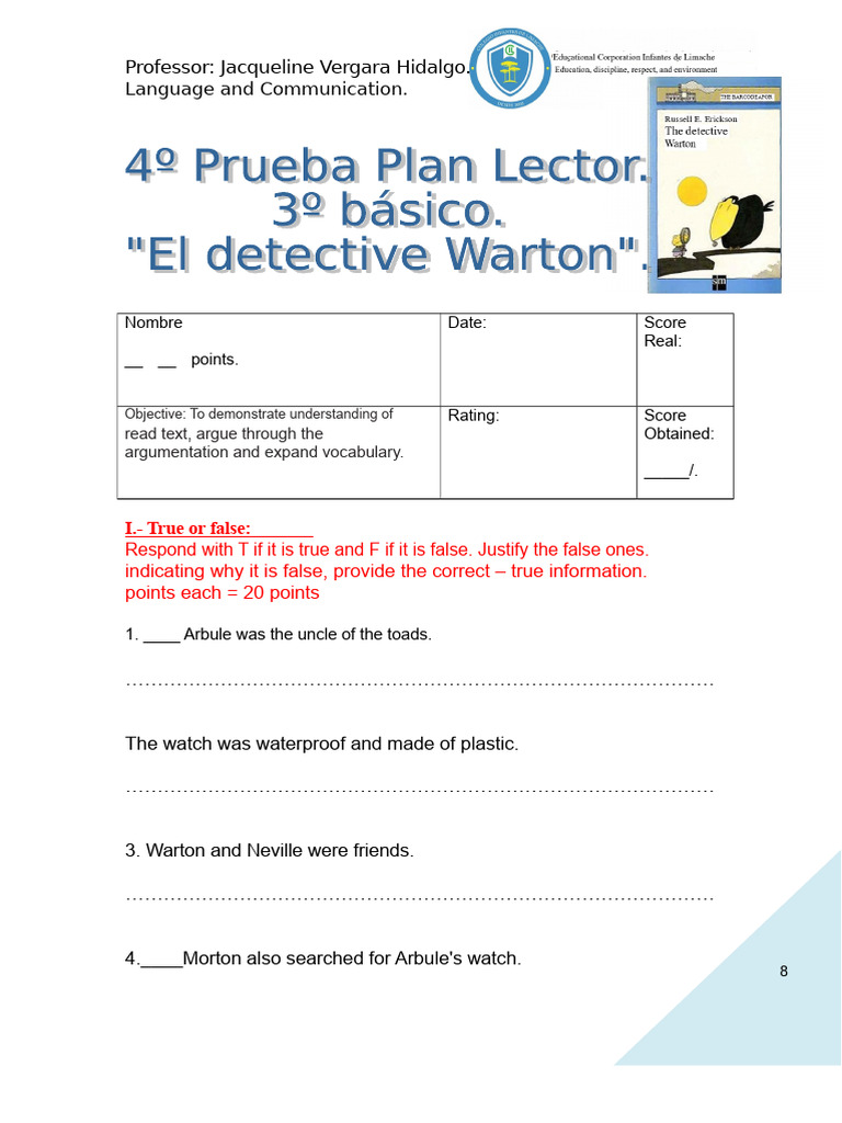 Detective Warton Test | PDF