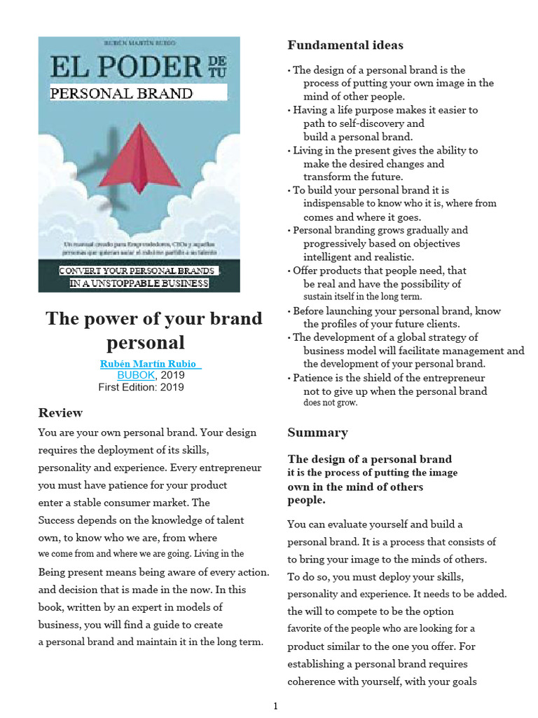 The Power of Your Personal Brand | PDF | Brand | Goal