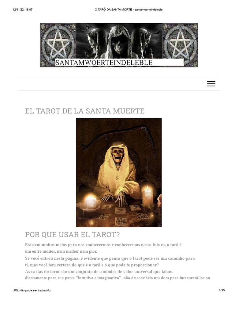 Tarô da Santa Morte: O Caminho da Intuição | PDF | Tarô | Morte