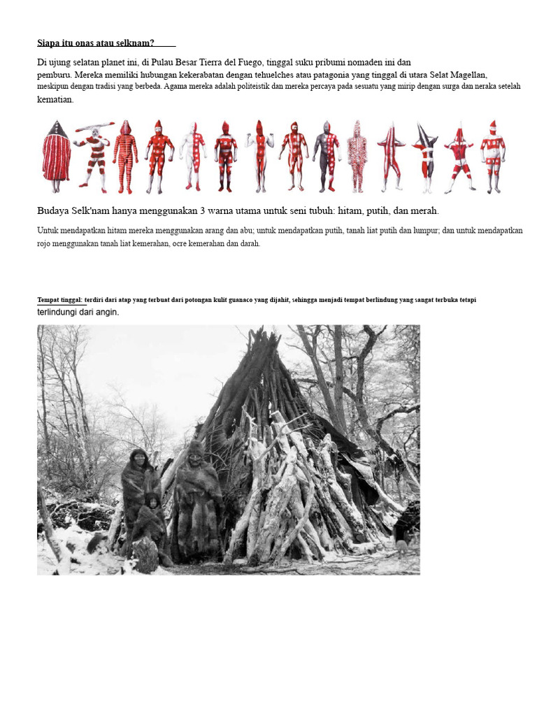 Mengenal Suku Selk'nam di Tierra del Fuego | PDF