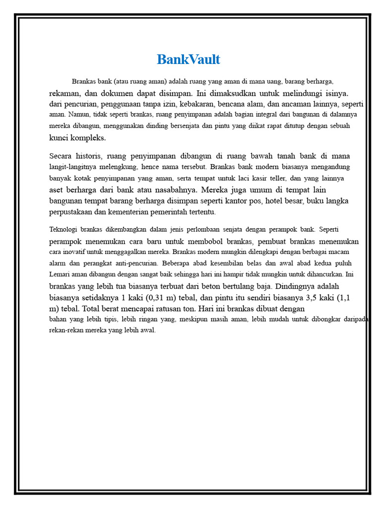 Brankas Bank | PDF