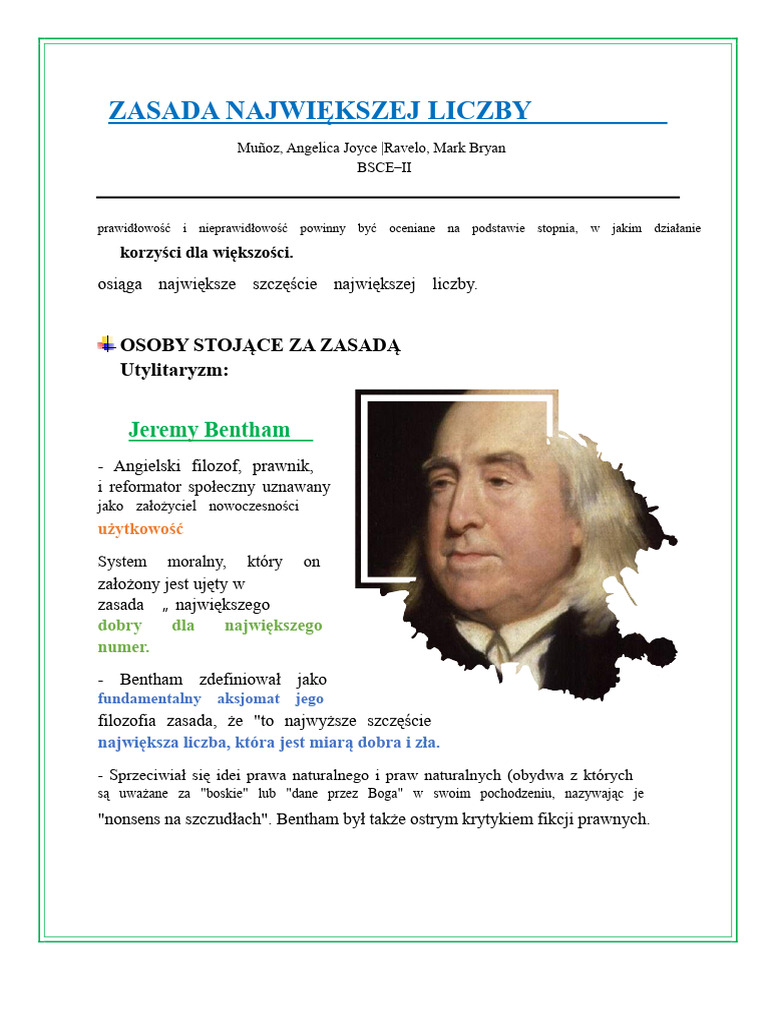 Grupa2 - Etyka - Zasada Największej Liczby | PDF