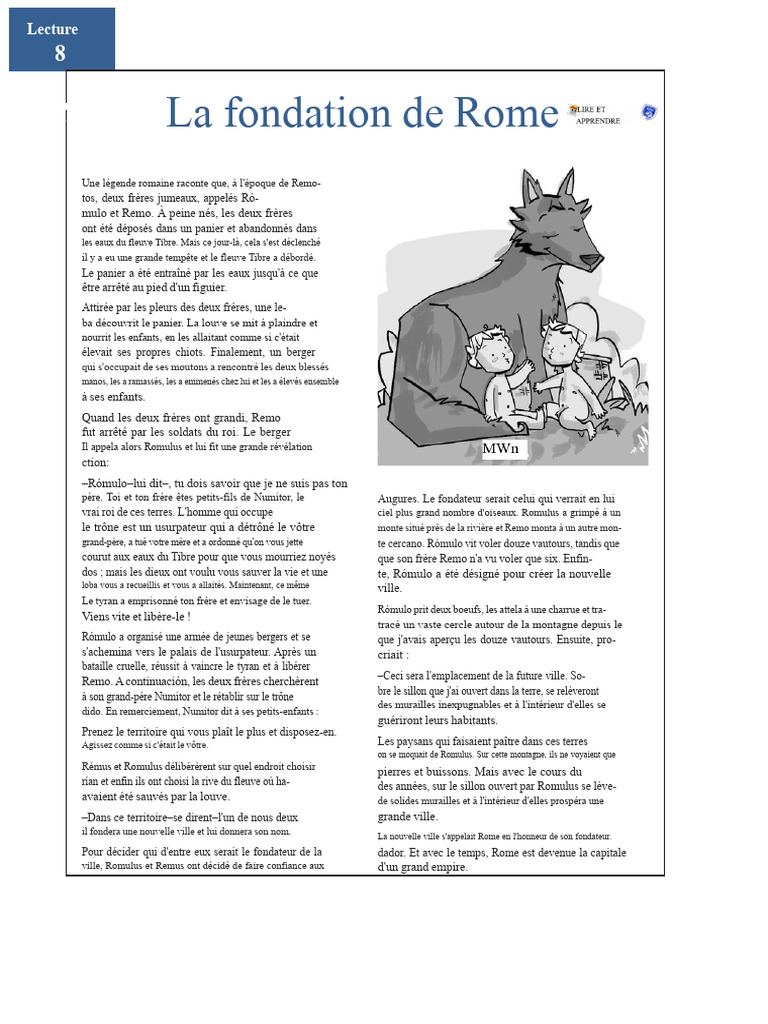 La légende de la fondation de Rome | PDF | Romulus et Rémus | Europe ...