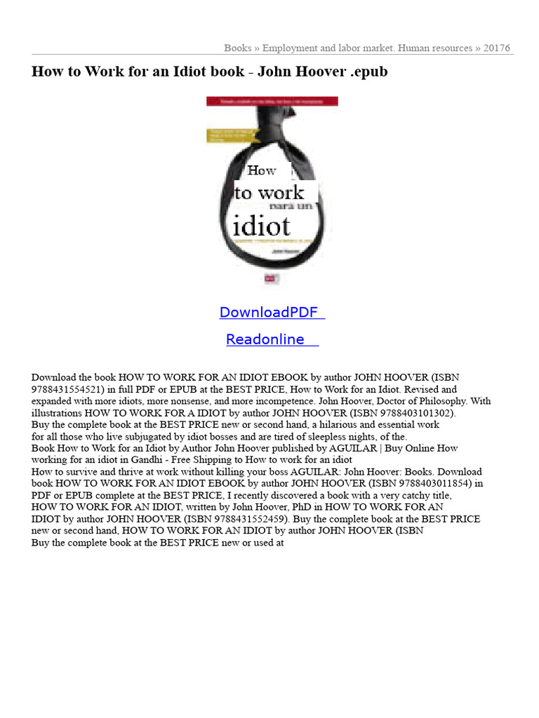 How To Work For An Idiot | PDF