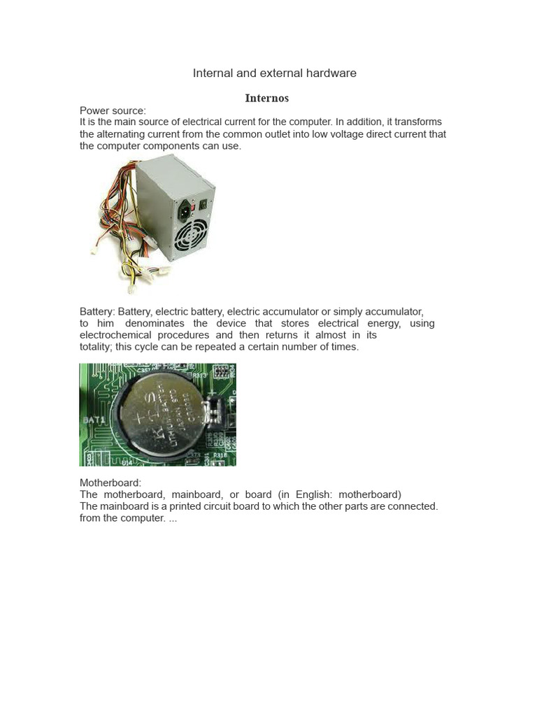 Internal and External Hardware | PDF | Computer Data Storage | Computer ...