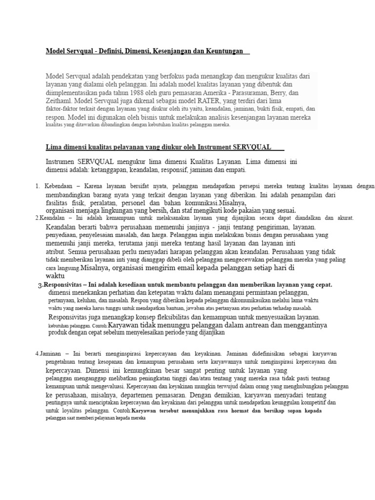 Model Servqual | PDF