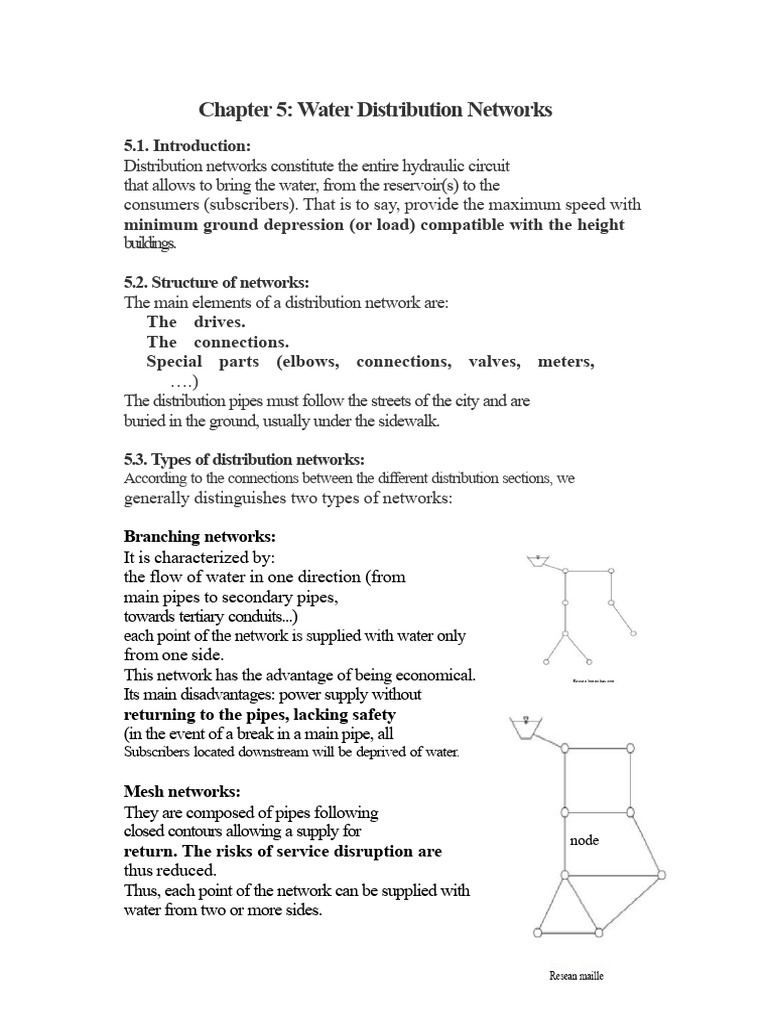 Water Distribution Network Overview | PDF | Pipe (Fluid Conveyance ...