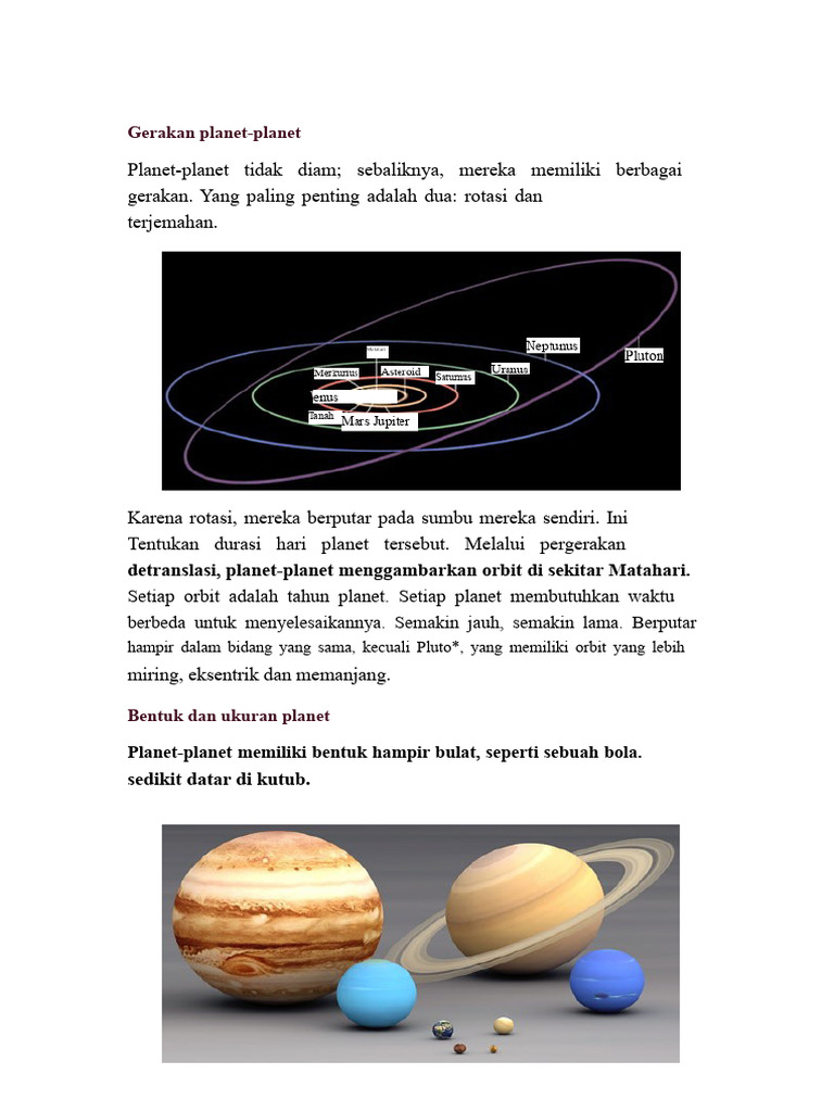 Gerakan dan Pembentukan Planet-Planet | PDF