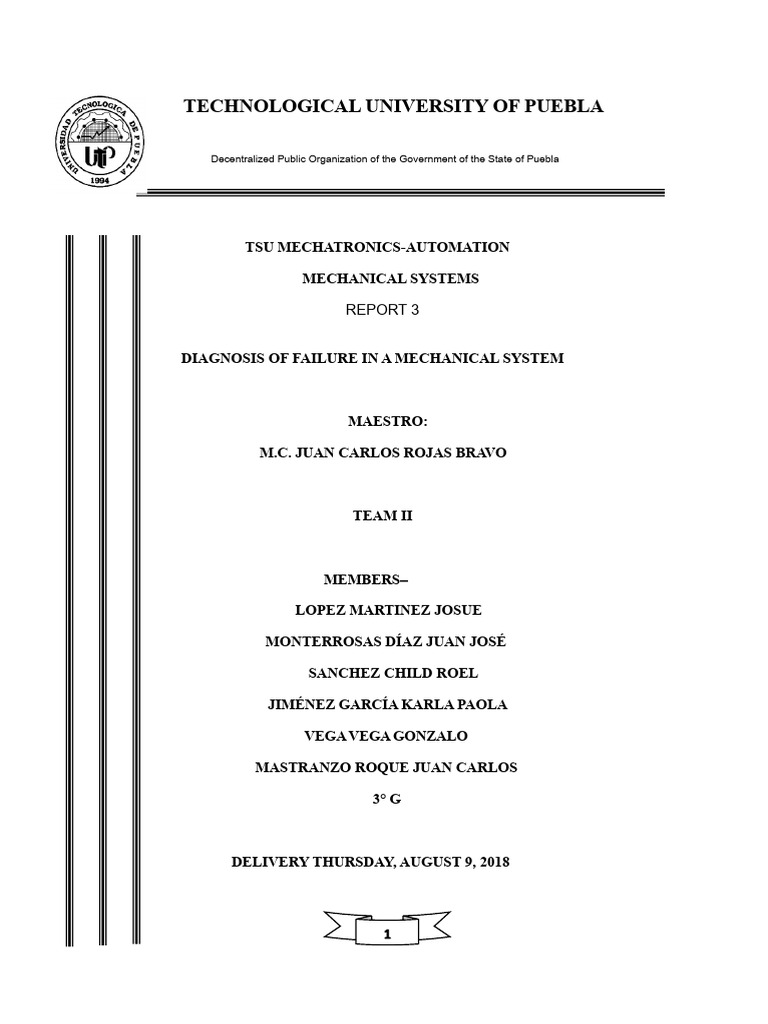 Diagnosis of Failures in A Mechanical System | PDF | Wear | Pump