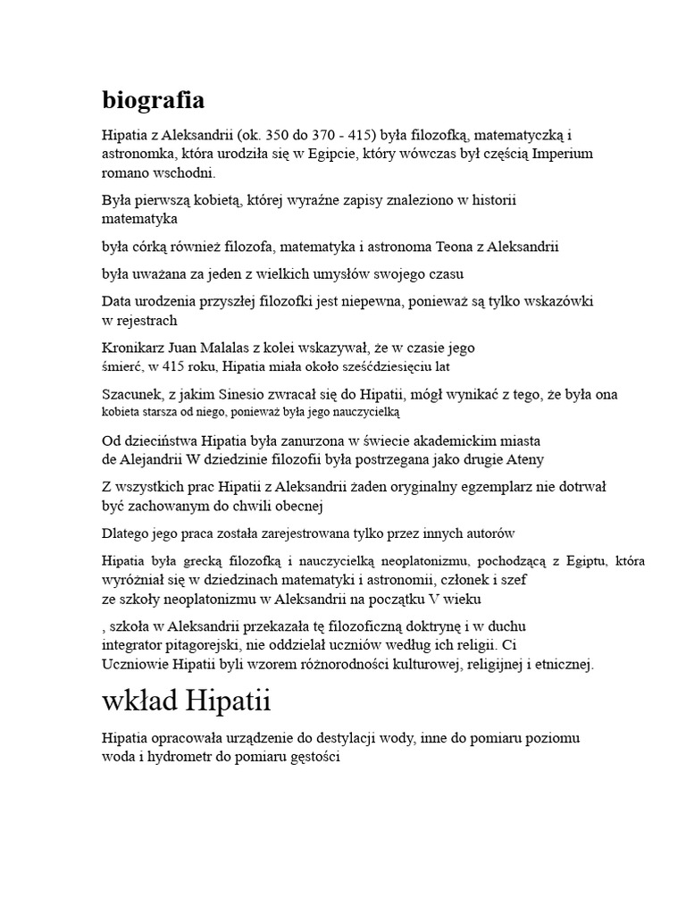 Hipatia Aleksandryjska | PDF