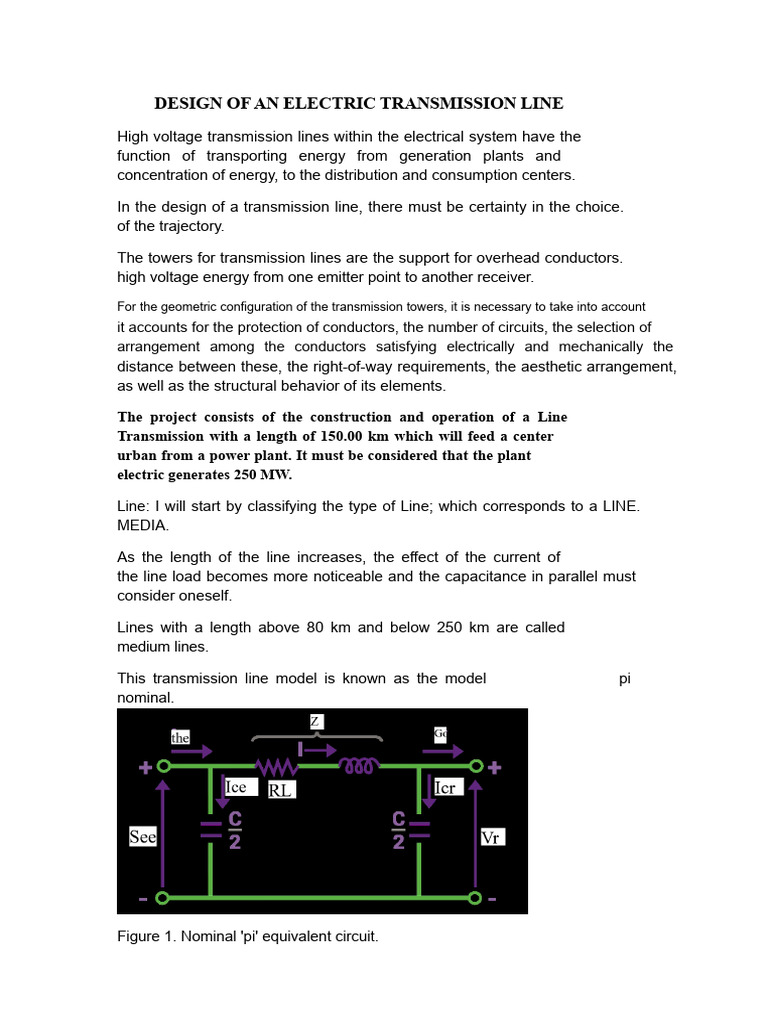 Design of An Electric Transmission Line | PDF | Electric Power ...
